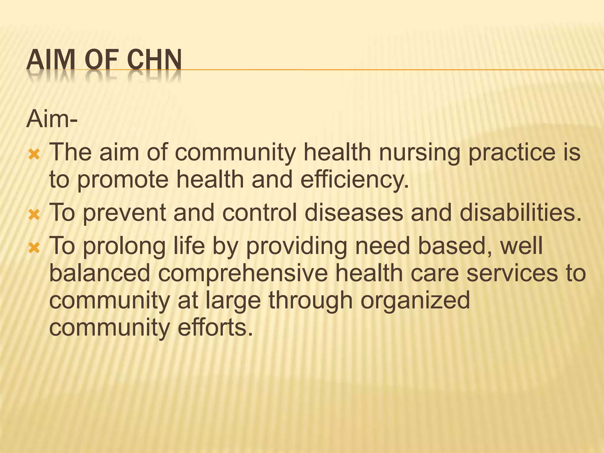concept and scope of community health and community health nursing | PPTX