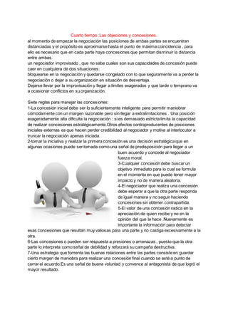 4 tiempos de la negociacion | DOCX