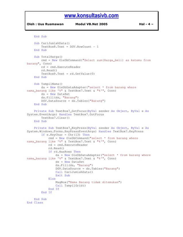 4 tip dan trik database dalam vb.net