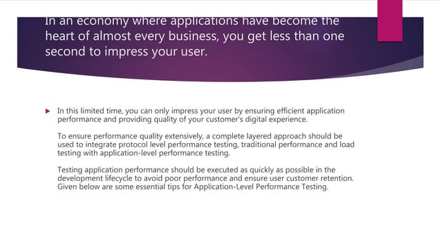 4 Tips For Application Level Performance Testing Ppt Pptx Computer