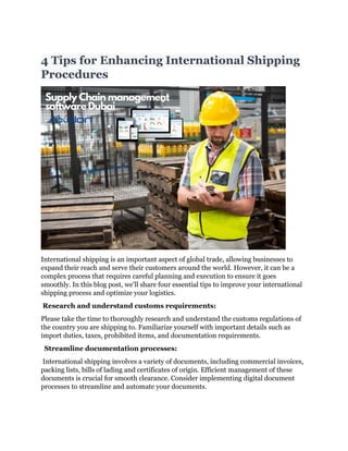 4 Tips for Enhancing International Shipping Procedures.pdf | Logistics ...
