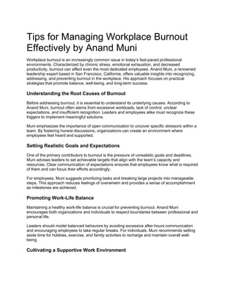 Tips for Managing Workplace Burnout Effectively by Anand Muni.docx