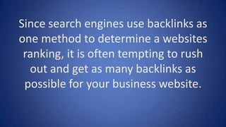 4 tips on how to structure your backlinking campaign | PPT