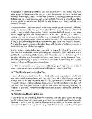 4 tips to attracting more visitors and making them return to your blog ...