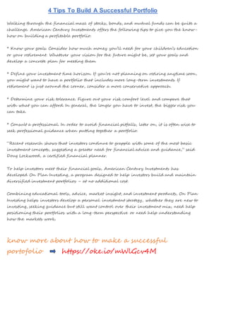 4 tips to build a successful portfolio | PDF