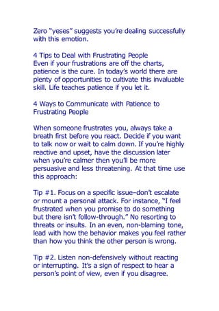 4 tips to deal with frustrating people | DOCX | Mental Health ...