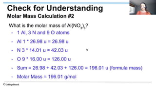 1.1 -moles_and_molar_mass_-_video_notes | PPTX