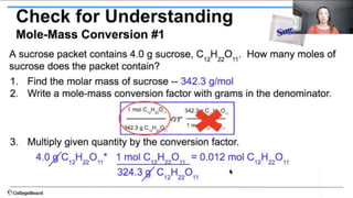 1.1 -moles_and_molar_mass_-_video_notes | PPT