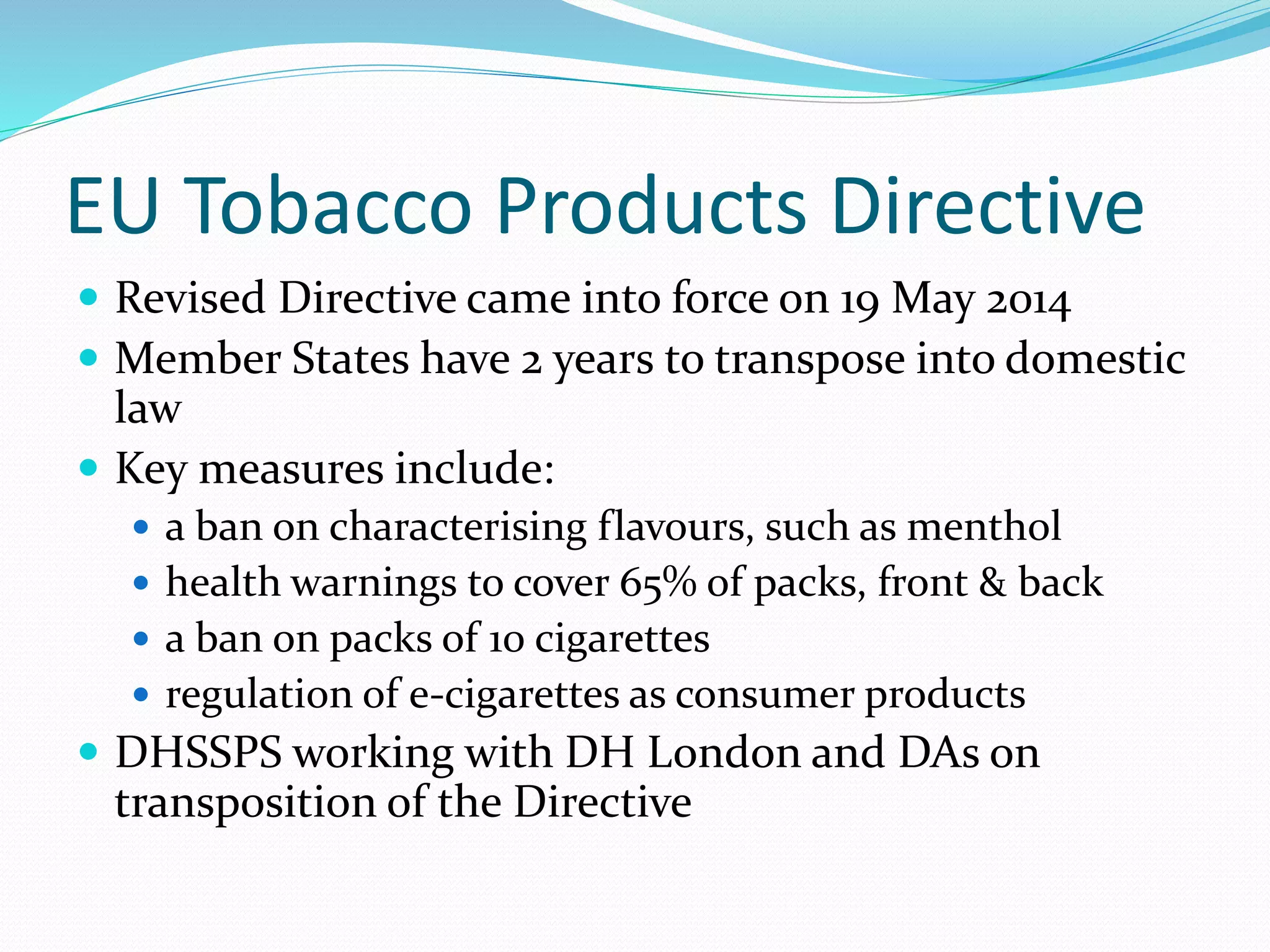 Tobacco Control Strategy - Gerard Collins | PPT