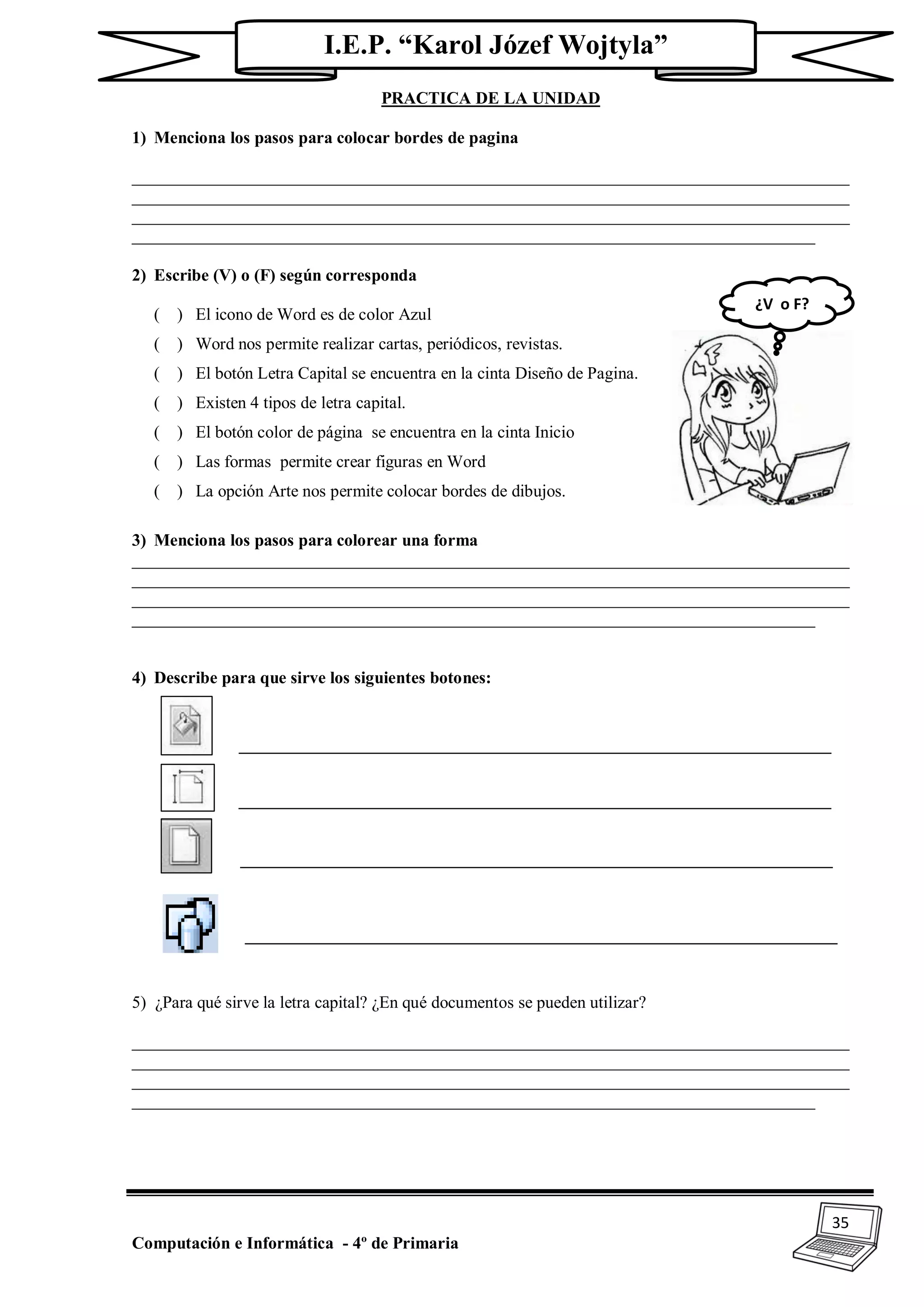 4to grado - Computación | PDF