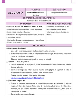 4to grado bloque 2 - geografía | DOC