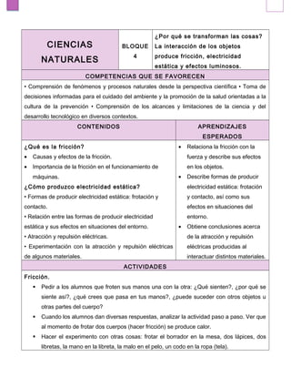 4to grado bloque 4 - ciencias naturales | DOC