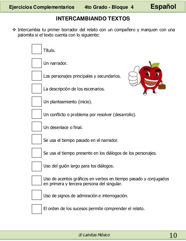 4to grado bloque 4 - ejercicios complementarios