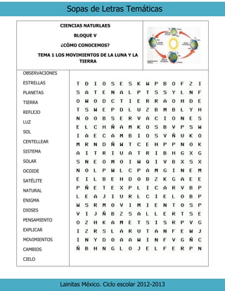 Sopa De Letras Del Planeta Tierra