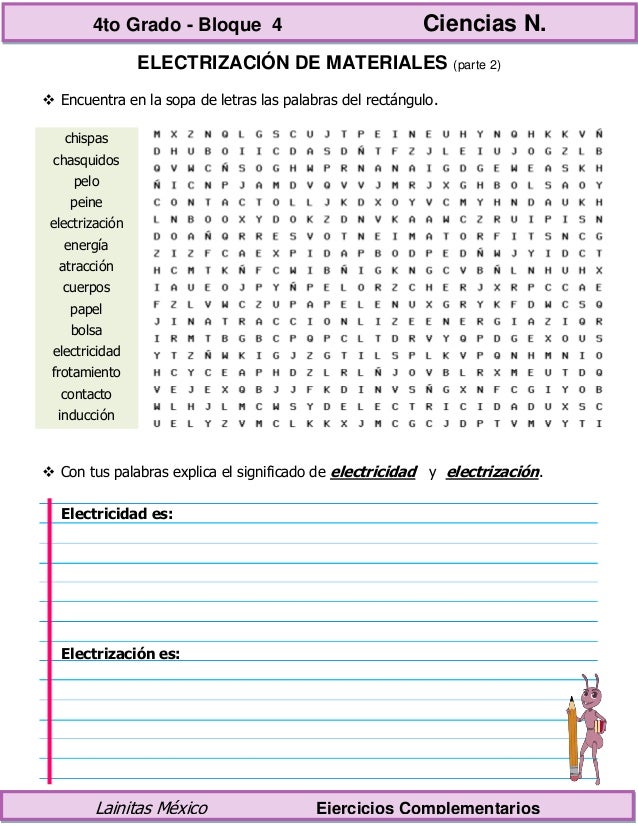 4to grado ciencias - electrización de materiales
