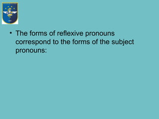 Reflexive Pronouns con ejercicios de contexto para el nivel secundario.ppt