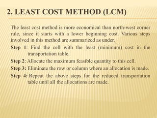 4 Tranportation Proplem Final 1 special notes | PPT