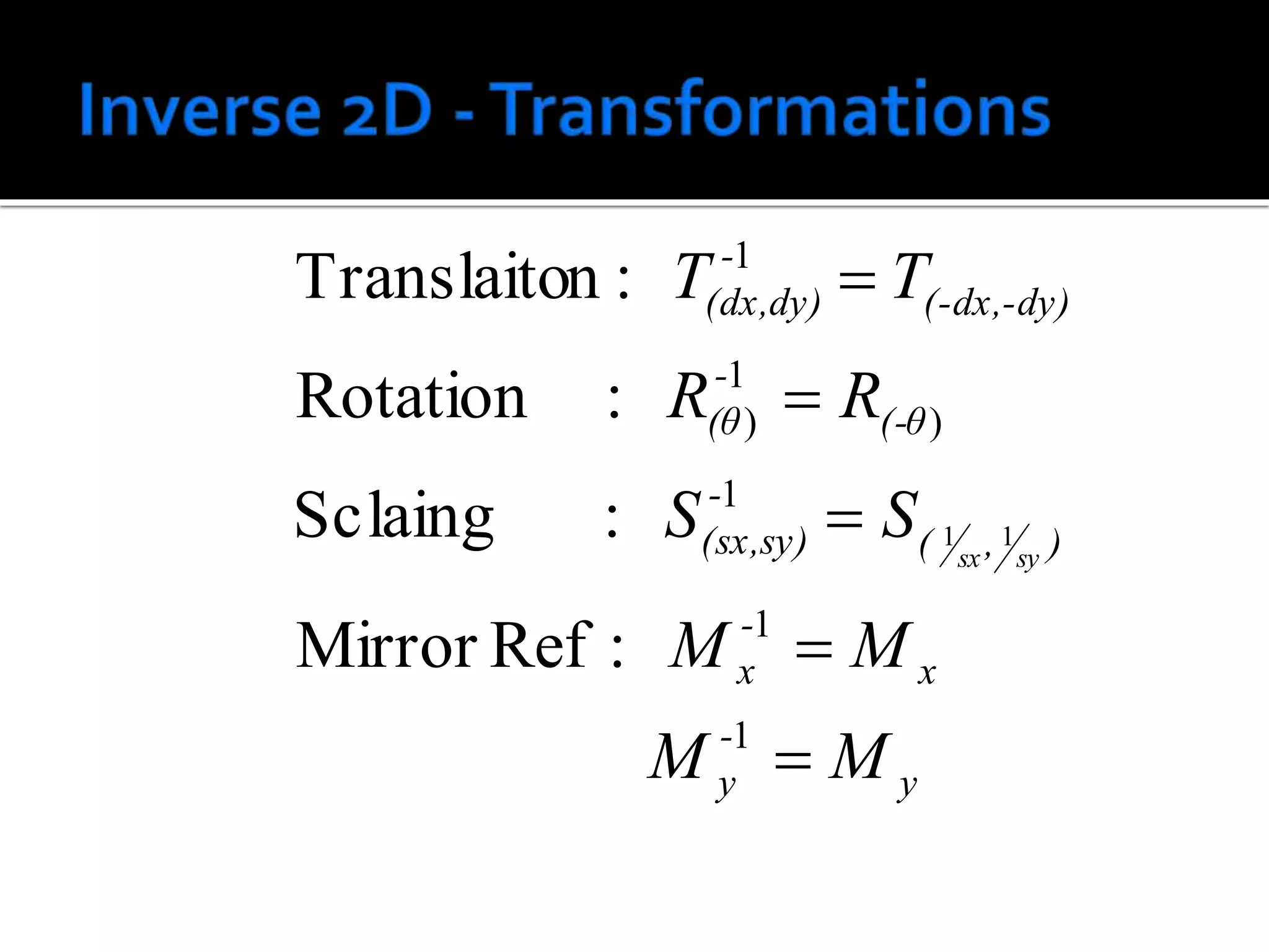 Transformations computer graphics | PPTX