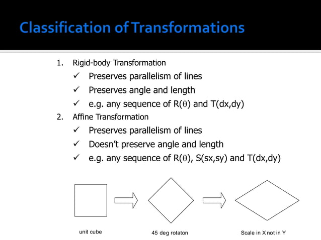 Transformations computer graphics | PPTX | 3-D Graphics | Computer ...