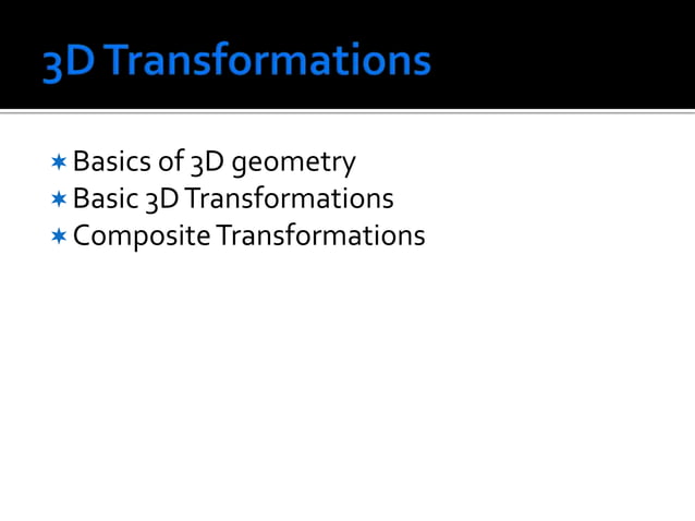Transformations Computer Graphics Ppt