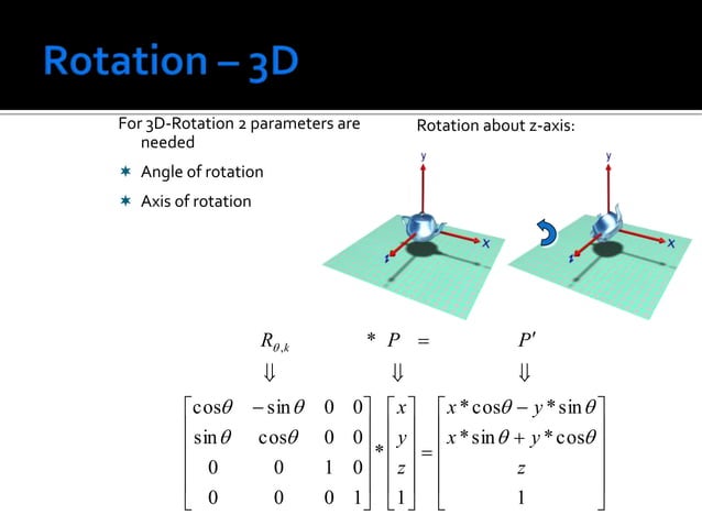 Transformations computer graphics | PPTX | 3-D Graphics | Computer ...