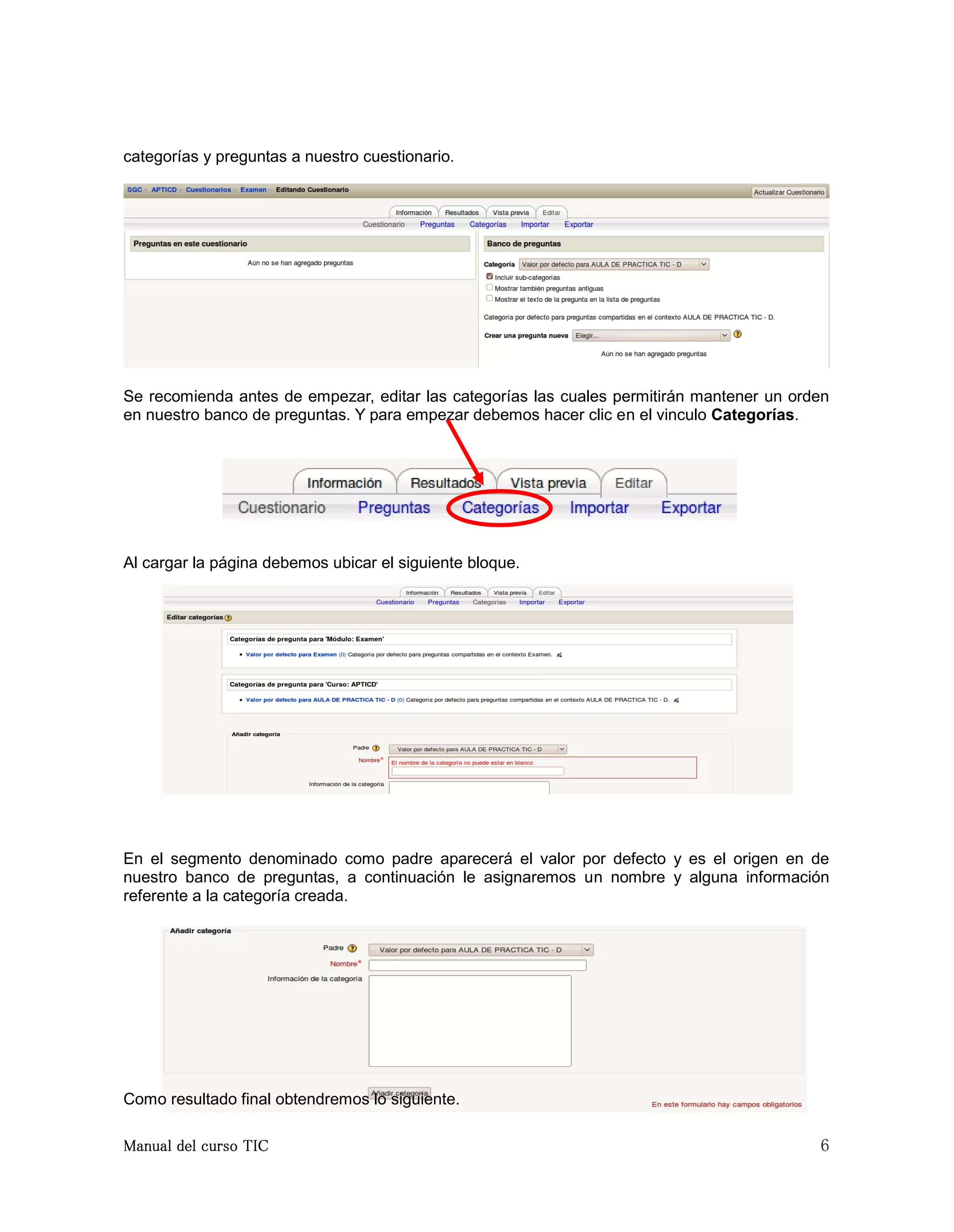 Tutorial Moodle: Creación y Configuración de Cuestionario | PDF ...