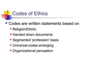 4 types & codes of ethics | PPT