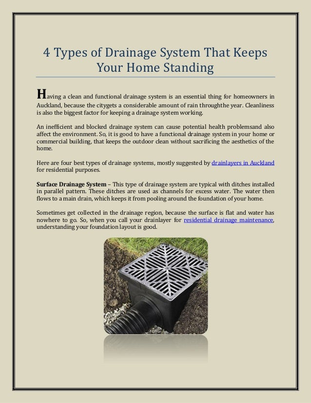 4 types of drainage system that keeps your home standing