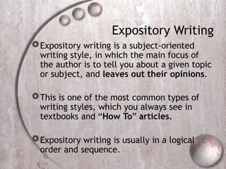 Understanding the Four Main Types of Writing Styles: Narrative ...