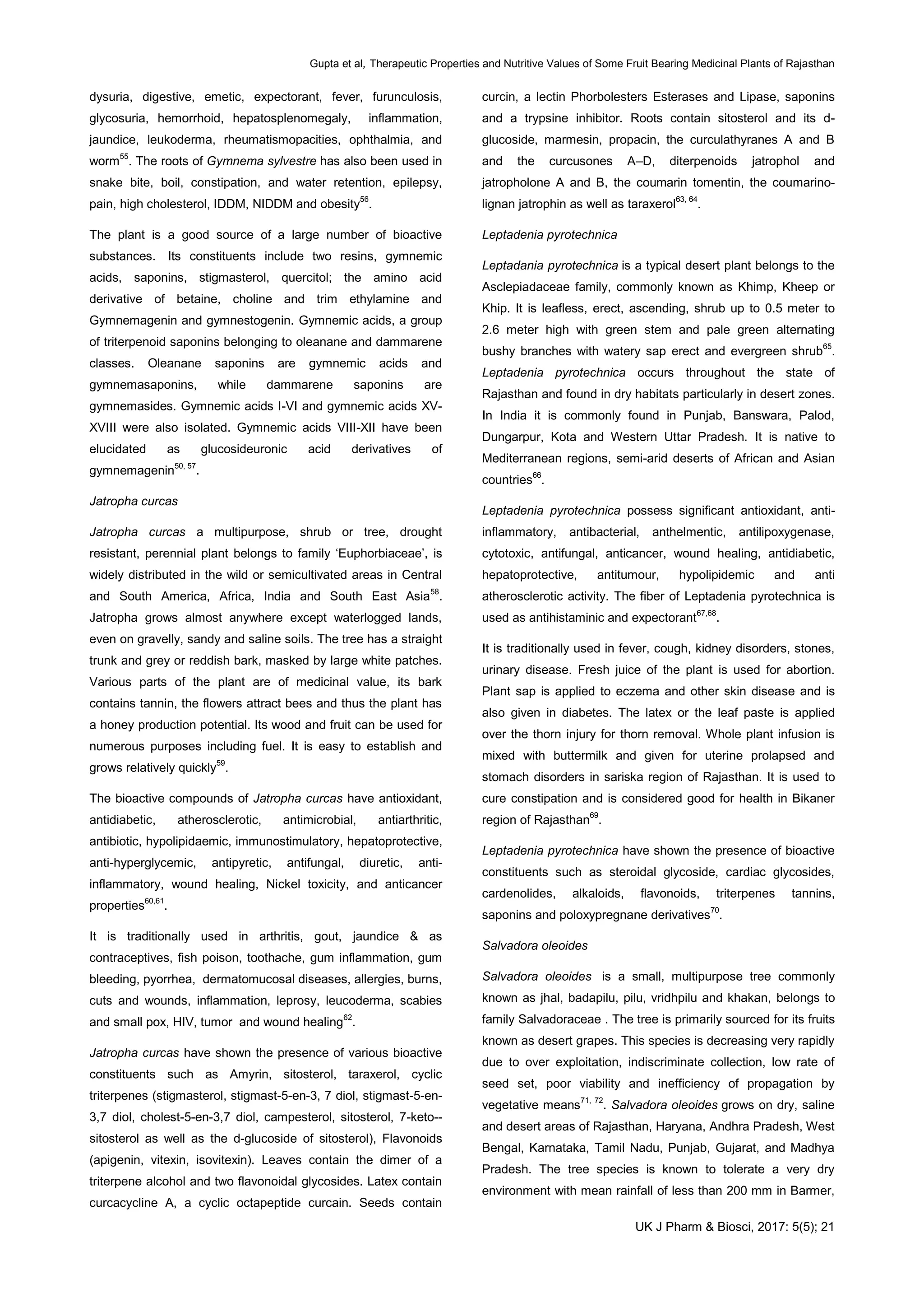 Therapeutic Properties and Nutritive Values of Some Fruit Bearing ...