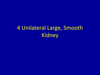 4 unilateral large, smooth kidney | PPTX