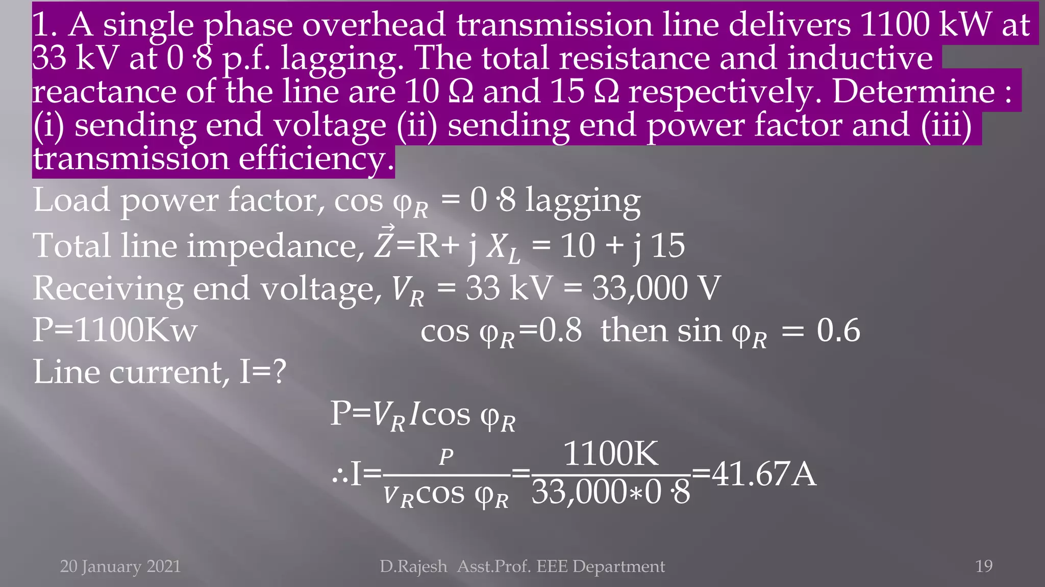 PERFORMANCE OF TRANSMISSION LINES: | PPT
