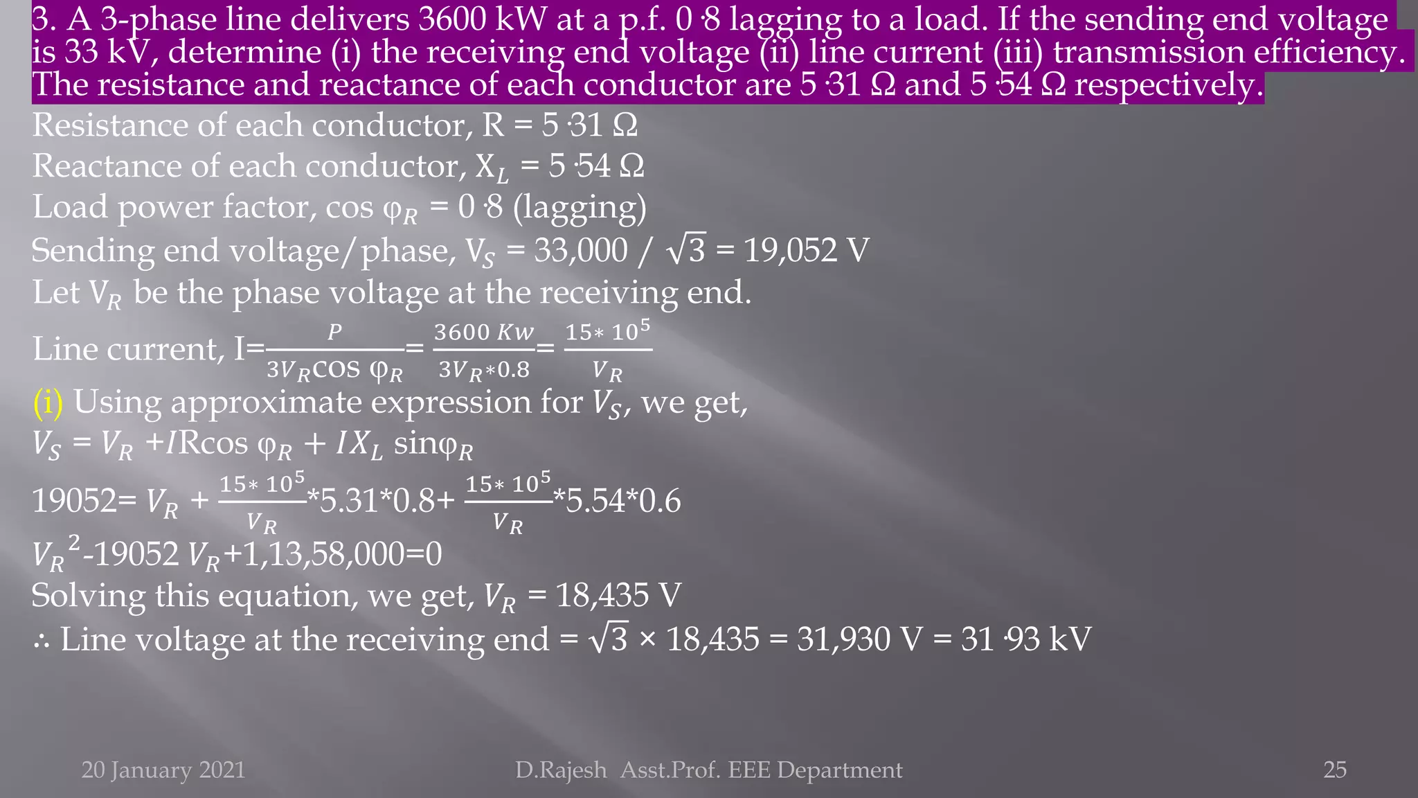 PERFORMANCE OF TRANSMISSION LINES: | PDF