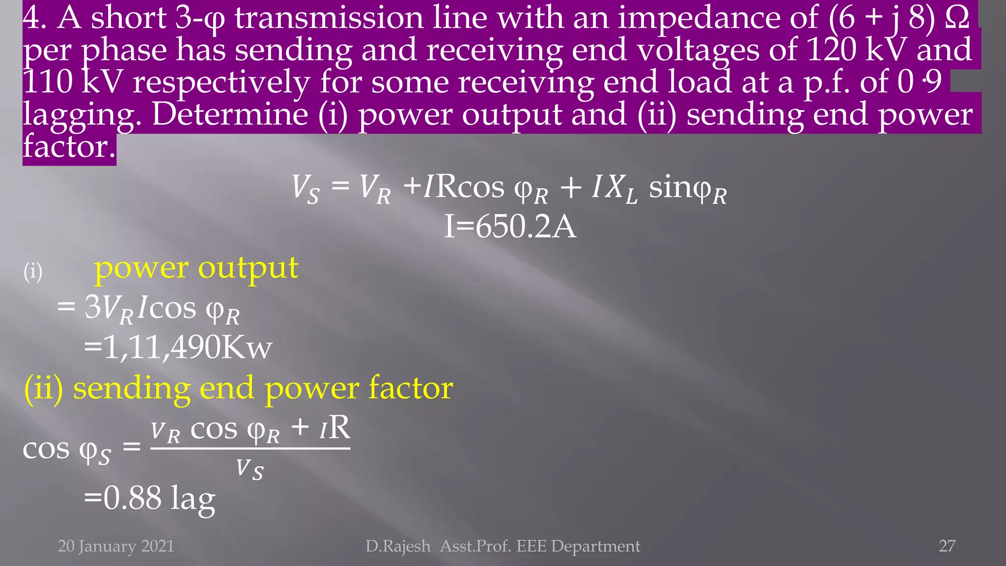 PERFORMANCE OF TRANSMISSION LINES: | PDF