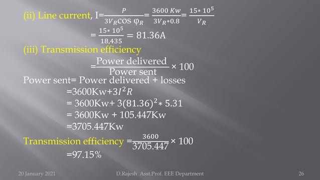 PERFORMANCE OF TRANSMISSION LINES: | PPT