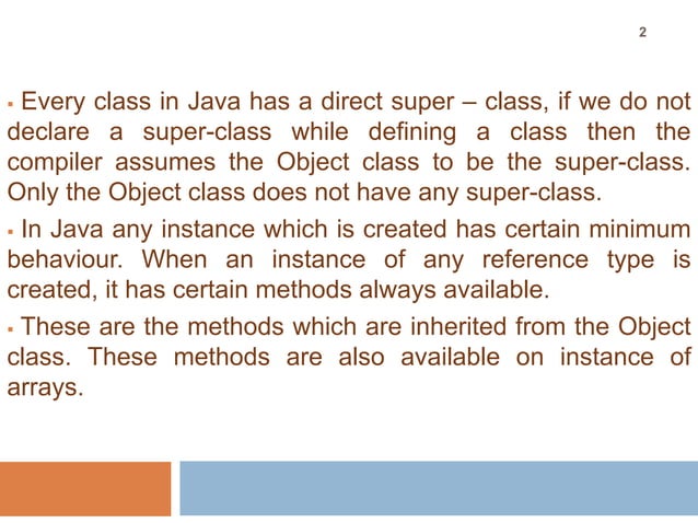 4Unit - 2 The Object Class.pptx