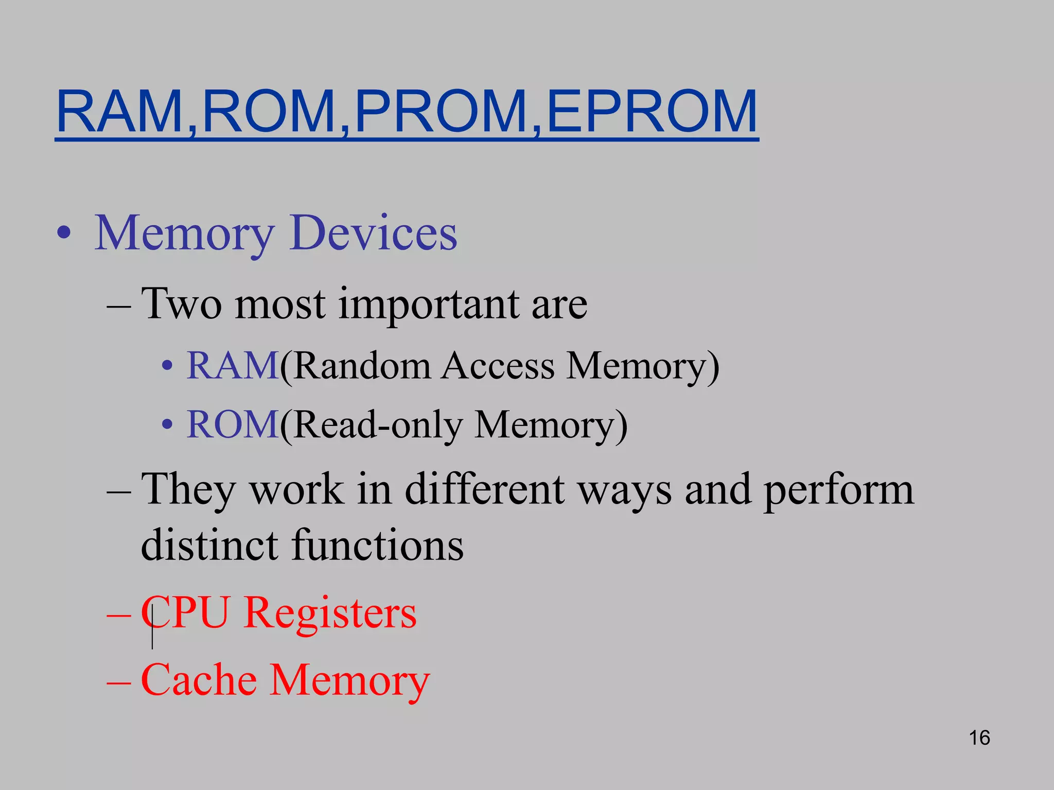 memory unit | PPT | Data Storage and Warehousing | Computing