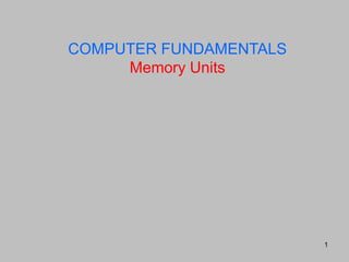memory unit | PPT | Data Storage and Warehousing | Computing