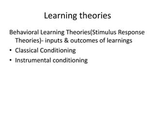 Learning - Consumer Behavior | PPTX