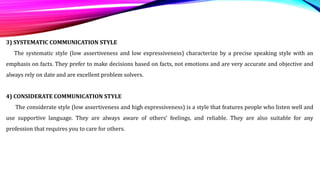 UNIT II Commuication style | PPTX