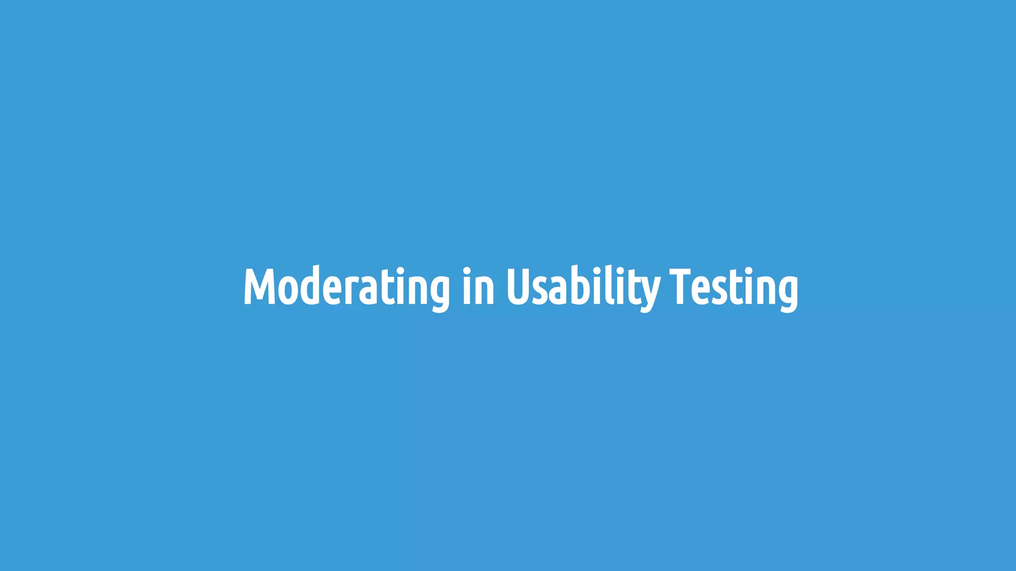 Usability Testing Moderator | PDF