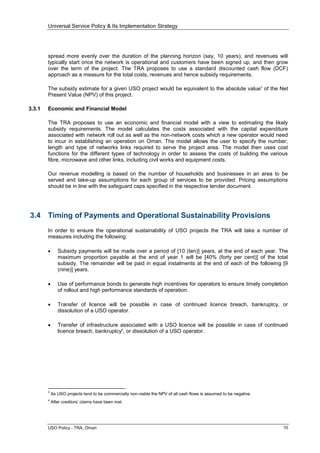 Universal Service Implementation Policy | PDF