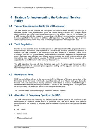 Universal Service Implementation Policy | PDF