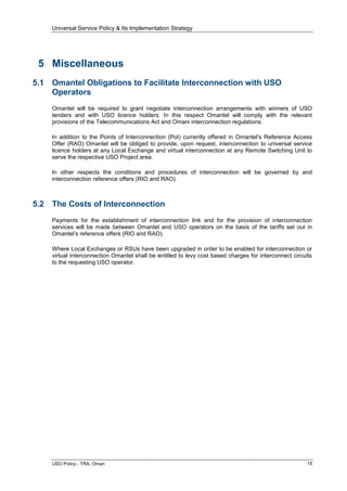 Universal Service Implementation Policy | PDF