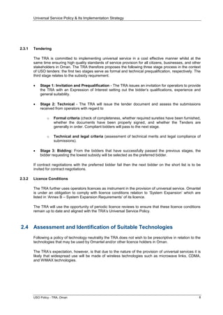 Universal Service Implementation Policy | PDF