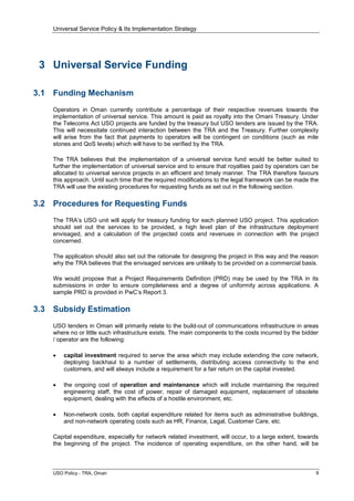 Universal Service Implementation Policy | PDF