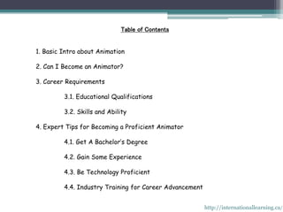 Experts tips to Tips for Becoming Successful Animator | PPTX