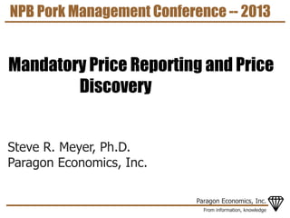 Mandatory Price Reporting and Price Discovery | PPTX