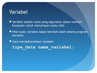 4 variabel konstanta-tipe-data | PPT
