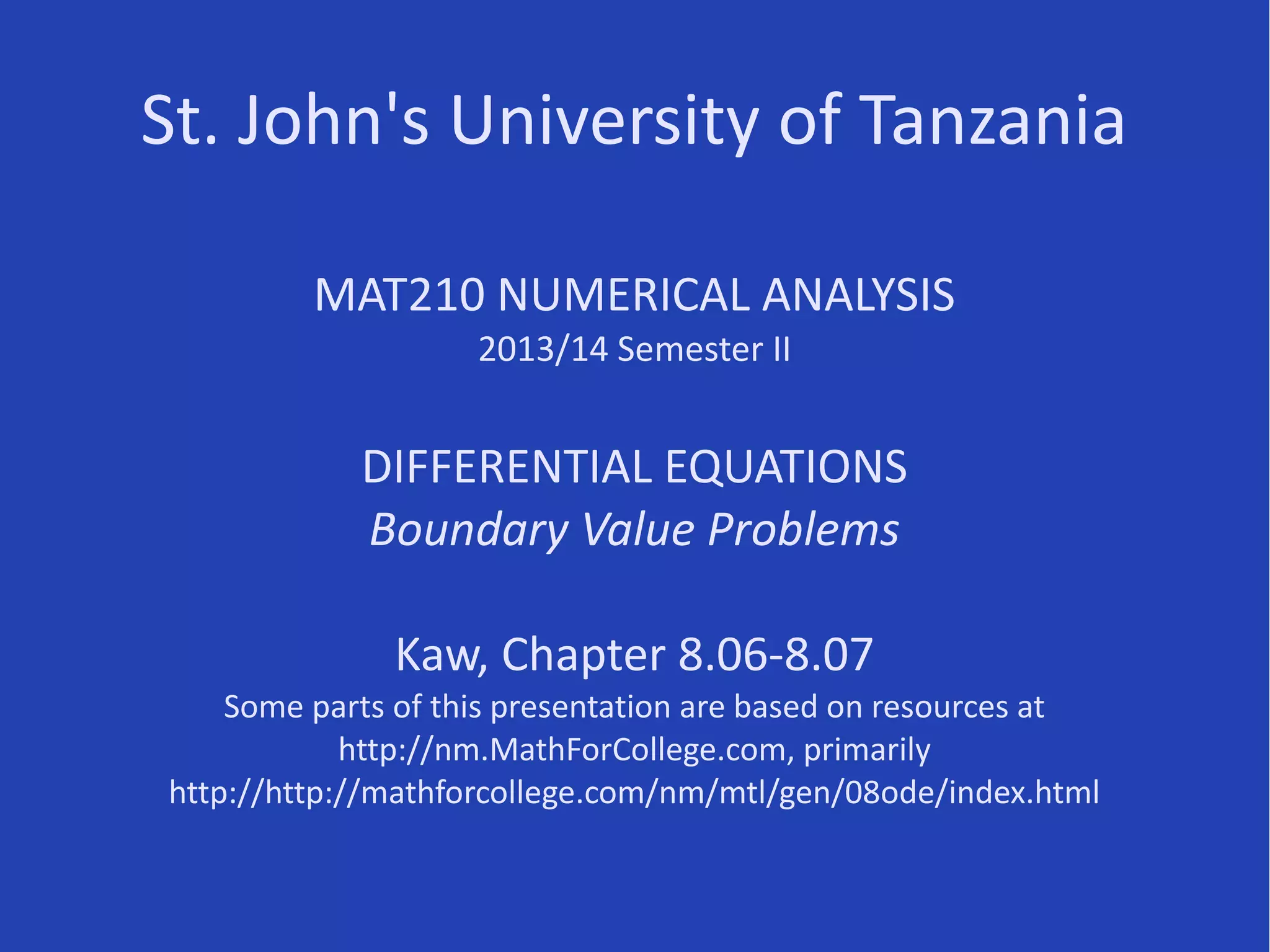 MAT210/DiffEq/ODE/FiniteDiff 2013-14 | PDF
